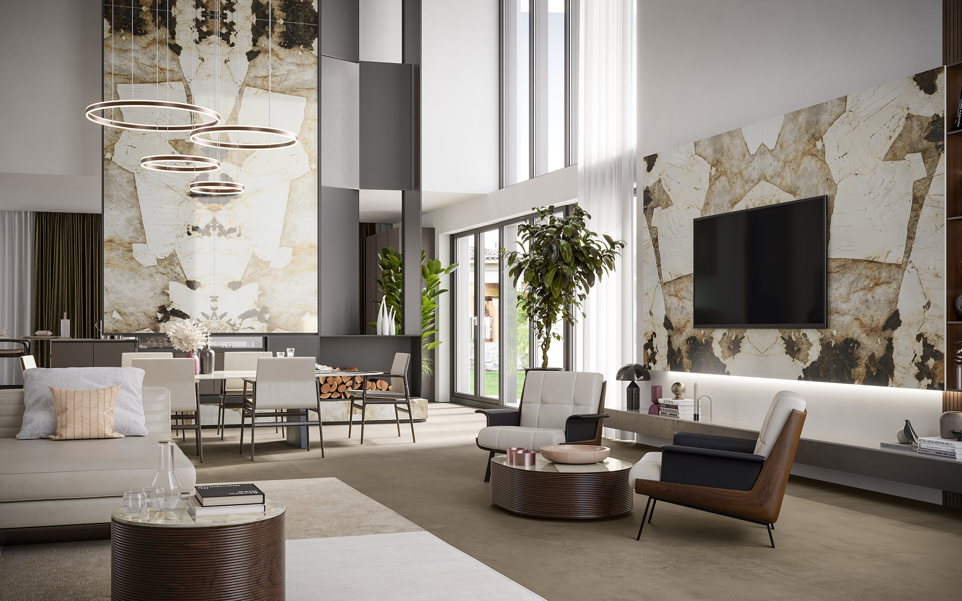 Desert Soul: porcelain stoneware marble-effect slabs - Atlas Plan